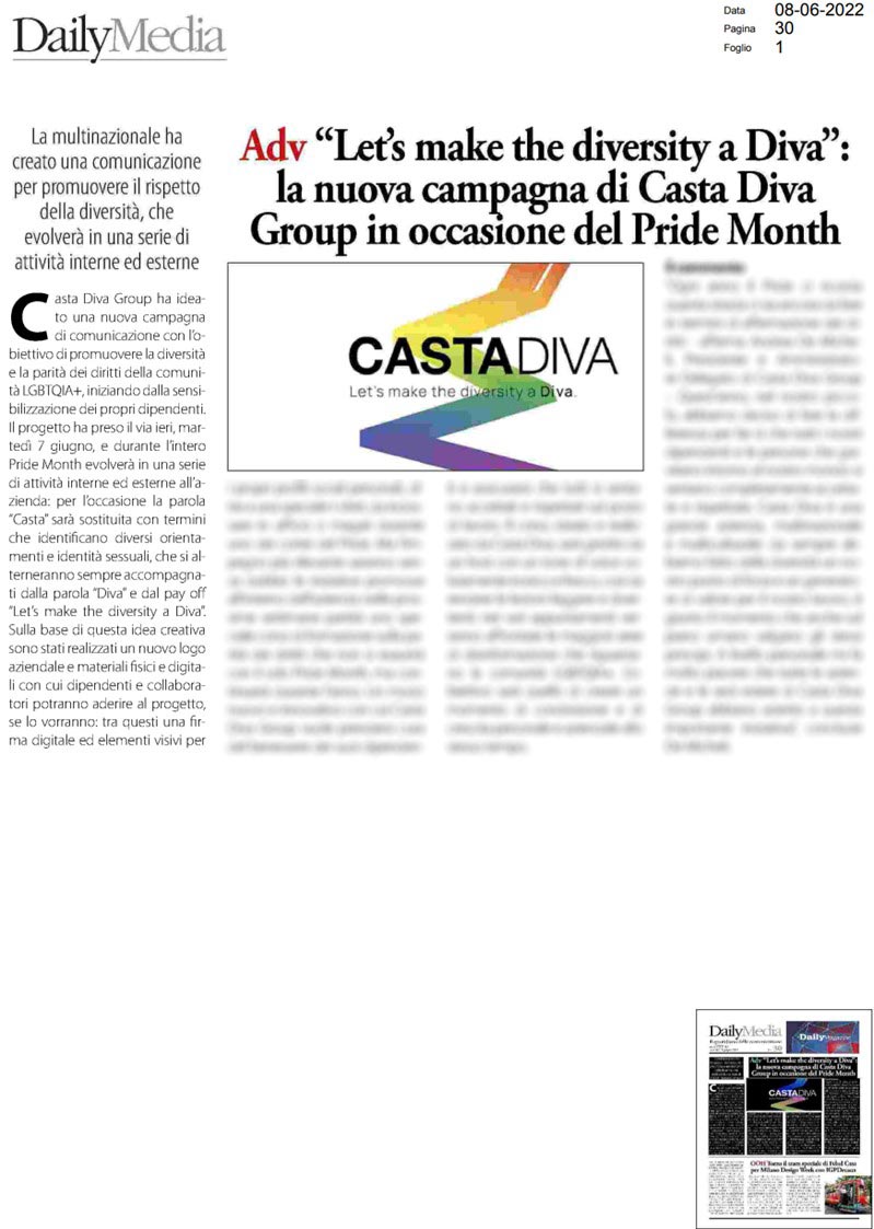 Adv "Let's make the diversity a Diva": La nuova campagna di Casta Diva ...